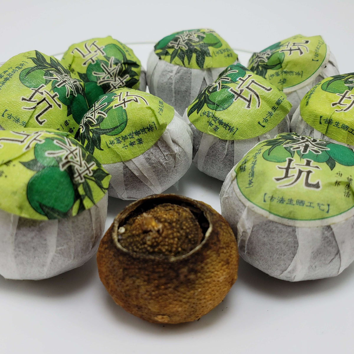 Pu'er Fermented Tea in Green Mandarin Orange | Organic Loose-Leaf Tea ...